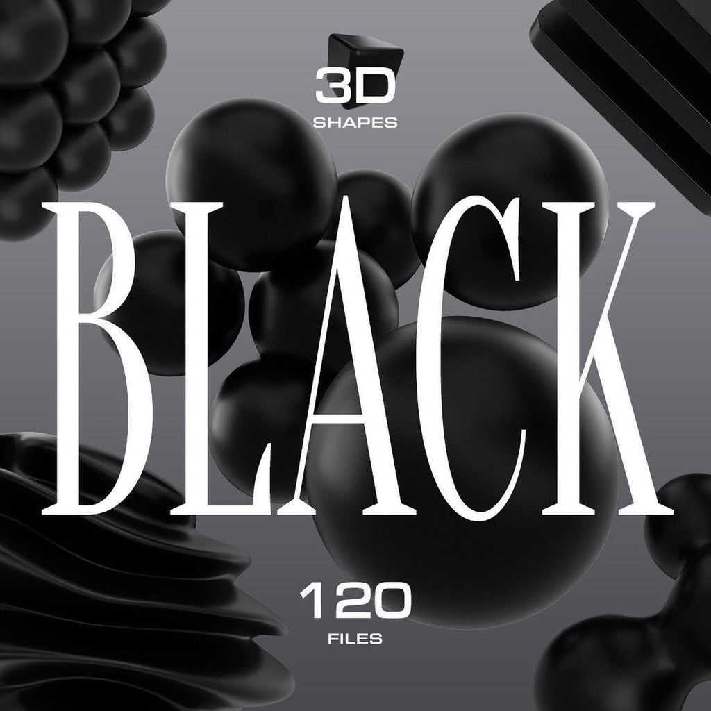 3D Black Shapes by Designessense