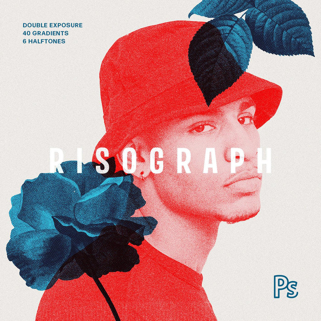 Risograph Double Exposure Effect by Pixelbuddha