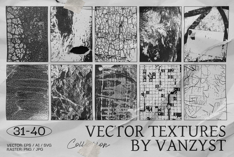 100 Bitmap Vector Textures by Vanzyst