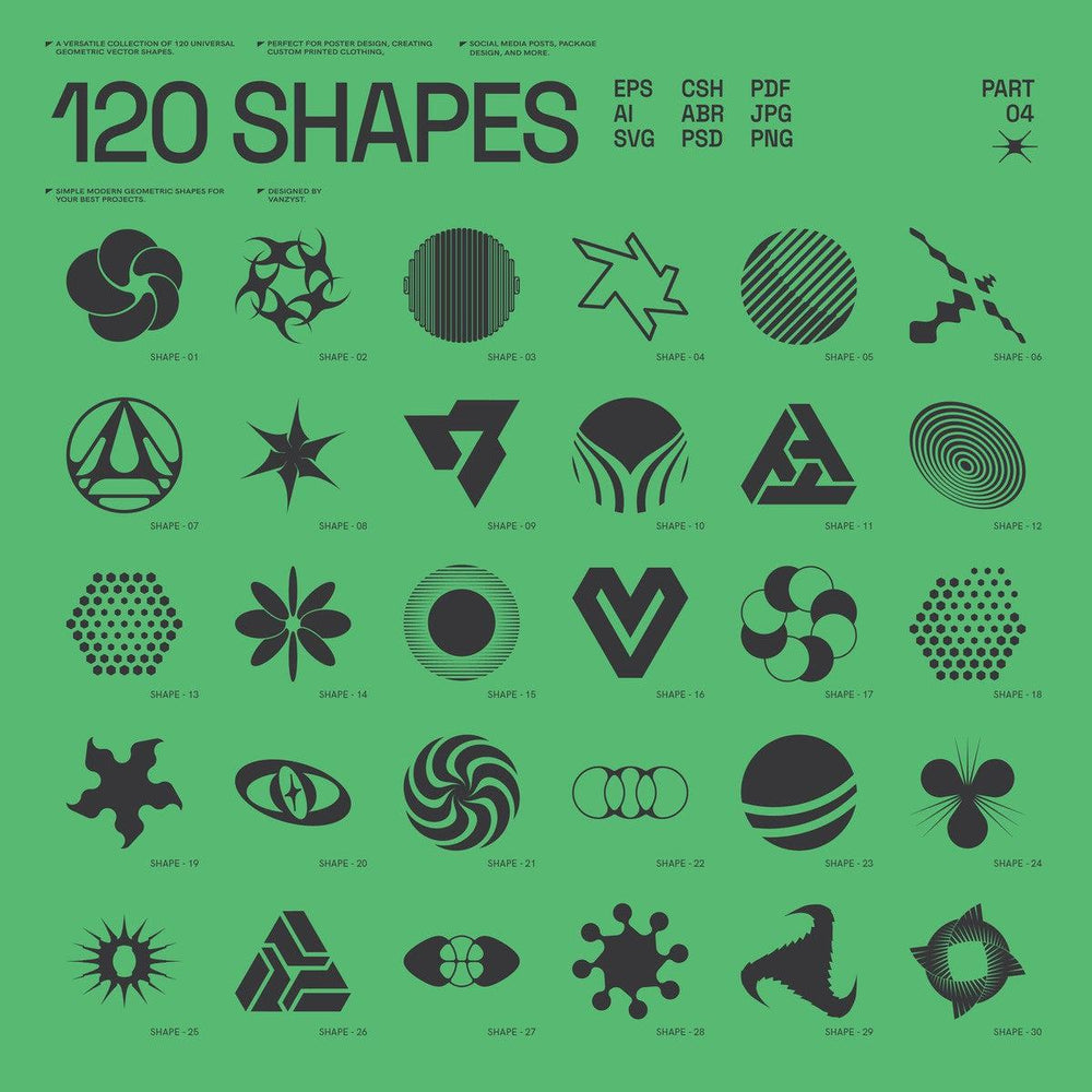 120 Abstract Geometric Shapes - Part 4 by Vanzyst