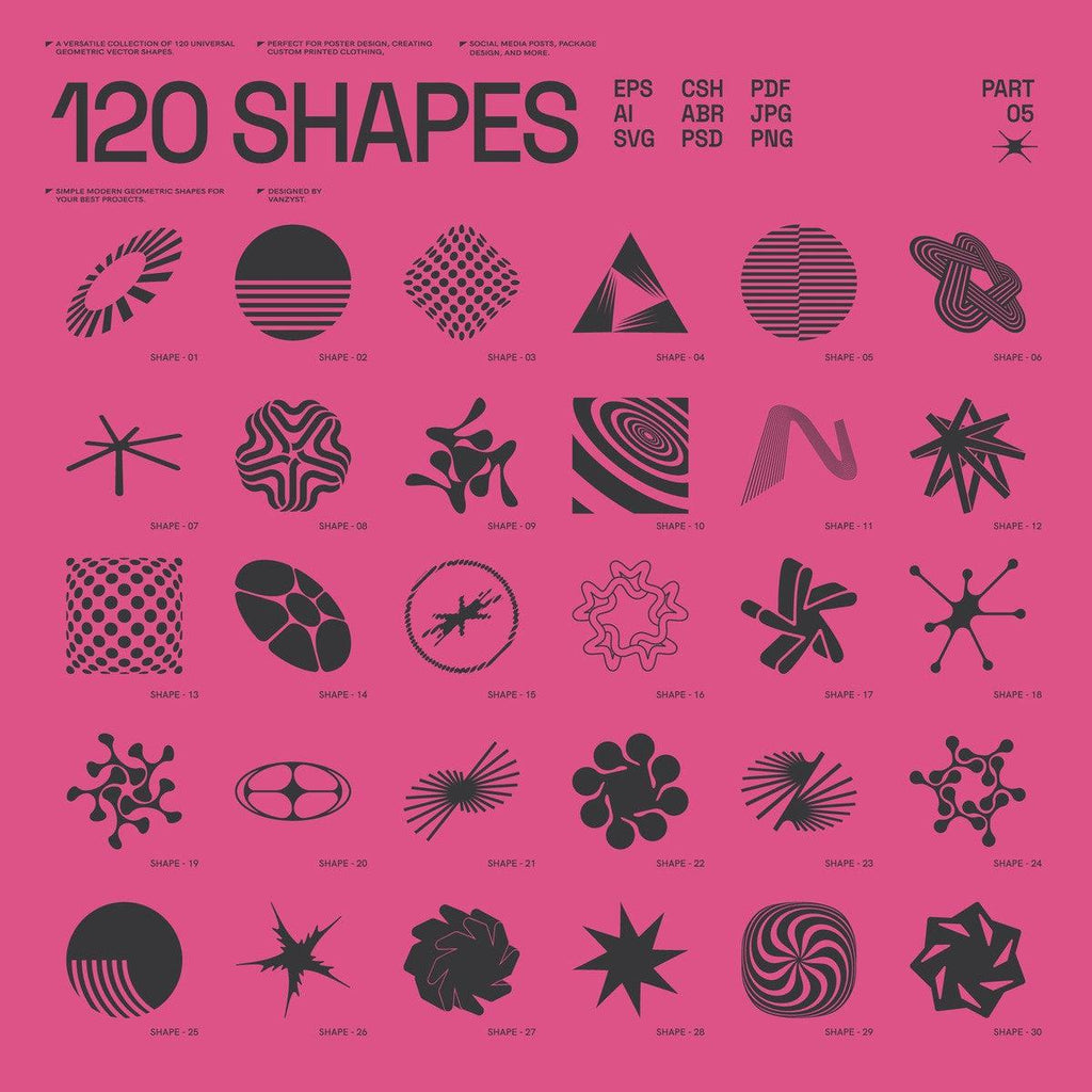 120 Abstract Geometric Shapes - Part 5 by Vanzyst