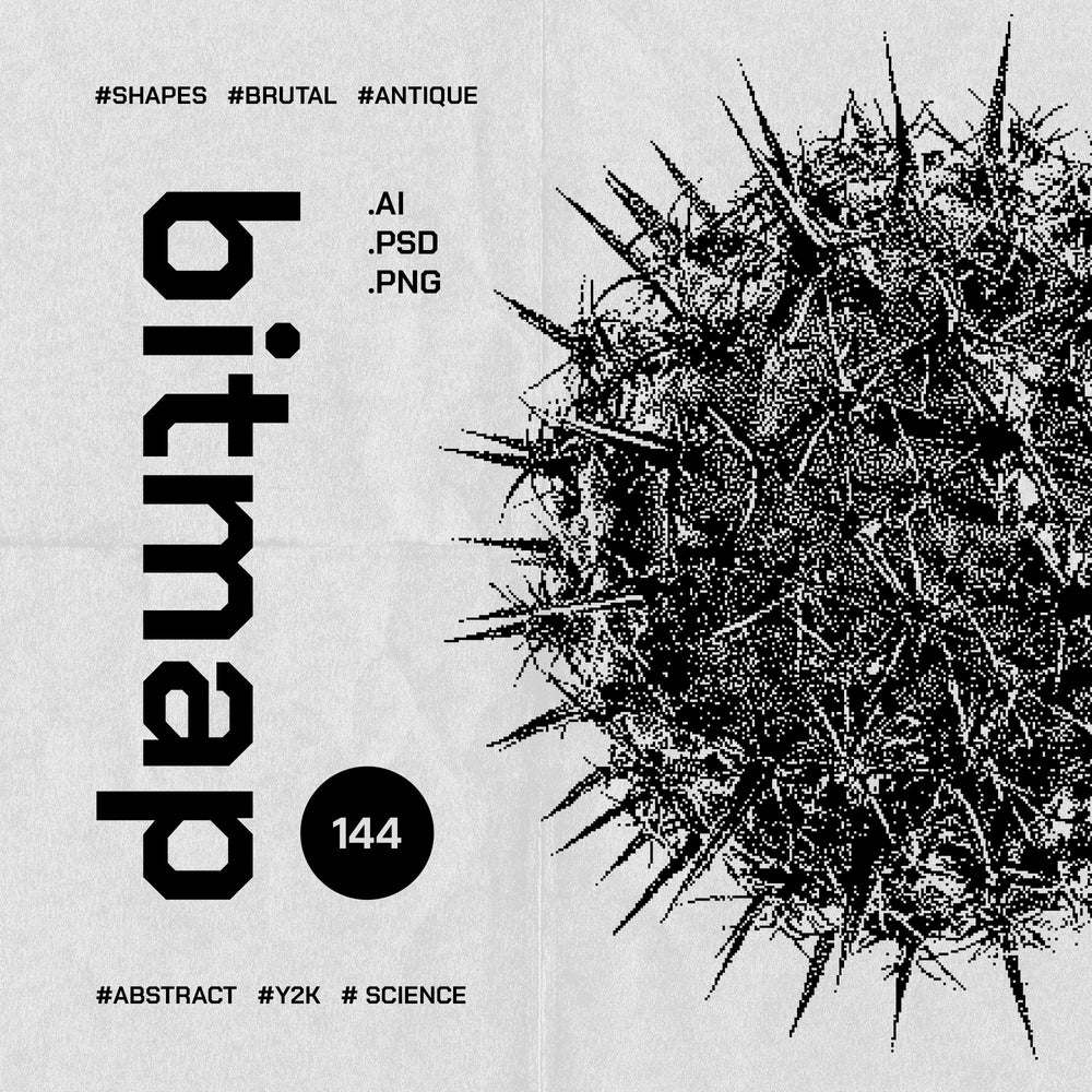 144 Dithering Bitmap Vector Shapes Collection by Pixelbuddha