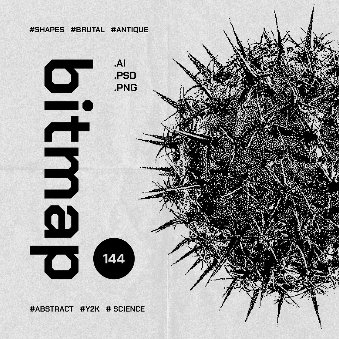 144 Dithering Bitmap Vector Shapes Collection by Pixelbuddha