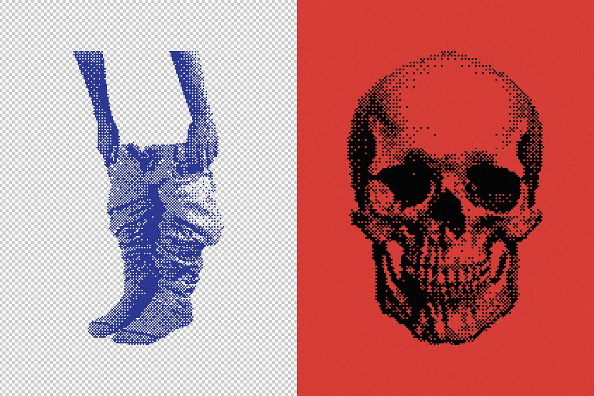 144 Dithering Bitmap Vector Shapes by Pixelbuddha