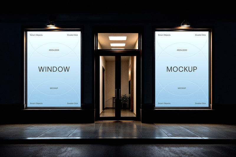 2 Outdoor Window Posters Mockup by Pixelbuddha