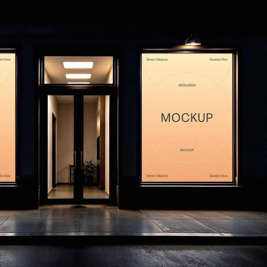 2 Outdoor Window Posters Mockup by Pixelbuddha