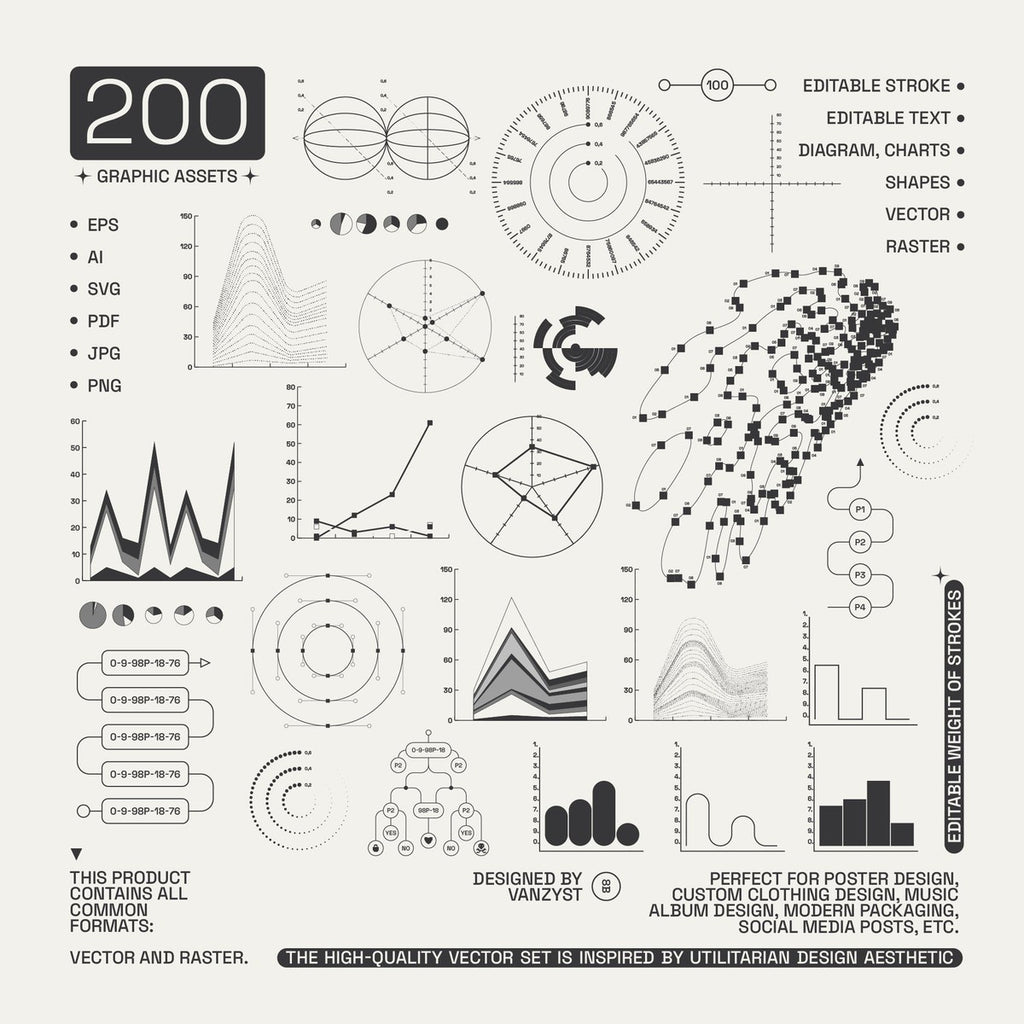 200 Utilitarian Graphic Kit by Vanzyst