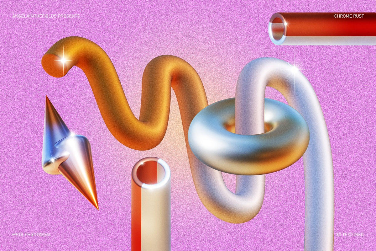 3D CHROME RUST Objects by angelainthefields