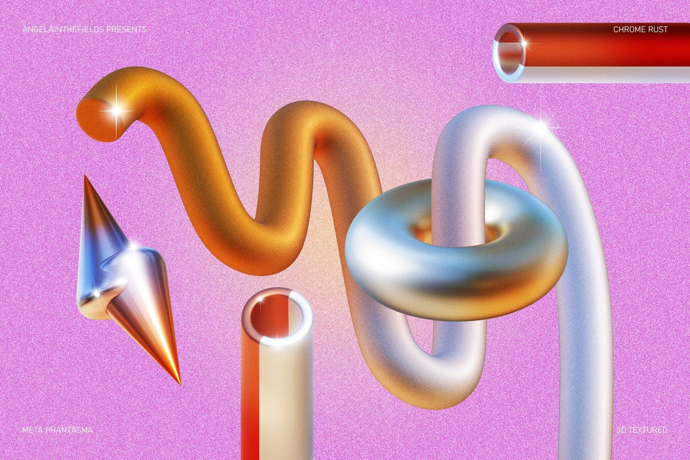 3D CHROME RUST Objects by angelainthefields