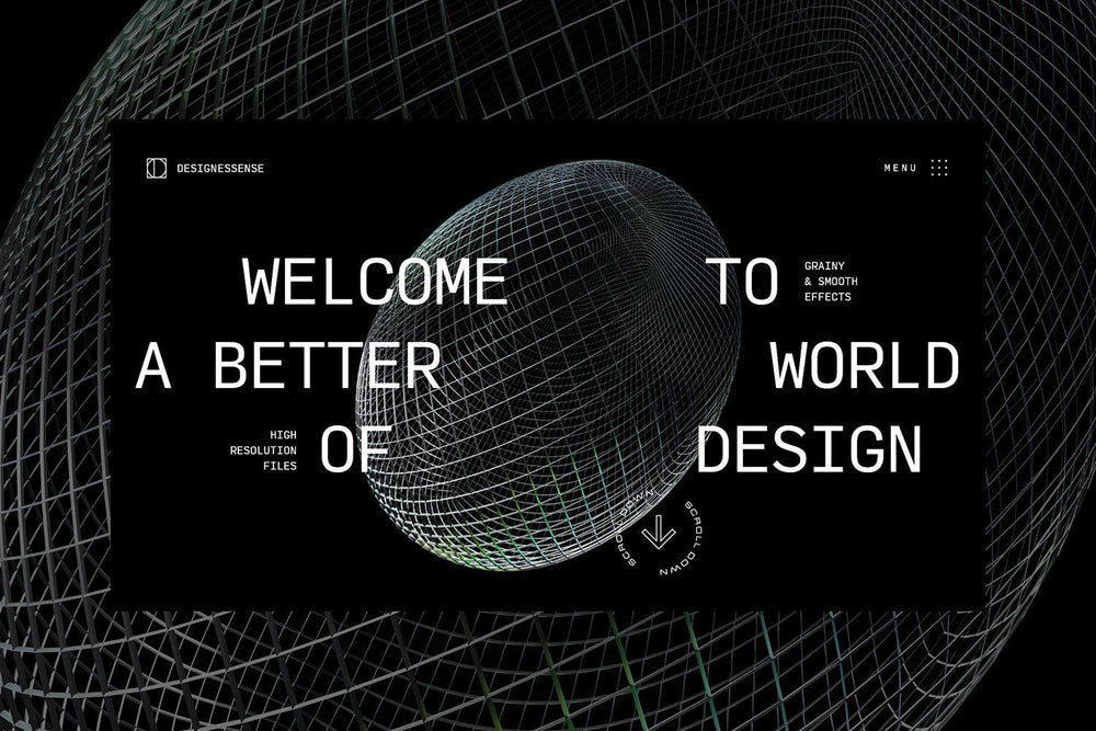 3D Chrome Wireframes by Designessense