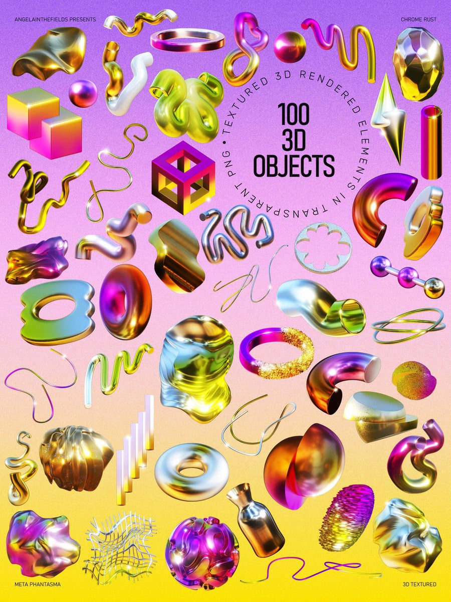 3D GOLD RUSH Objects by angelainthefields