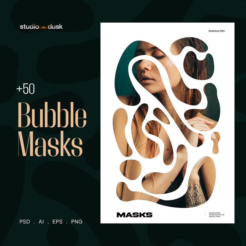 50 Bubble Masks and Frames by Studio Dusk
