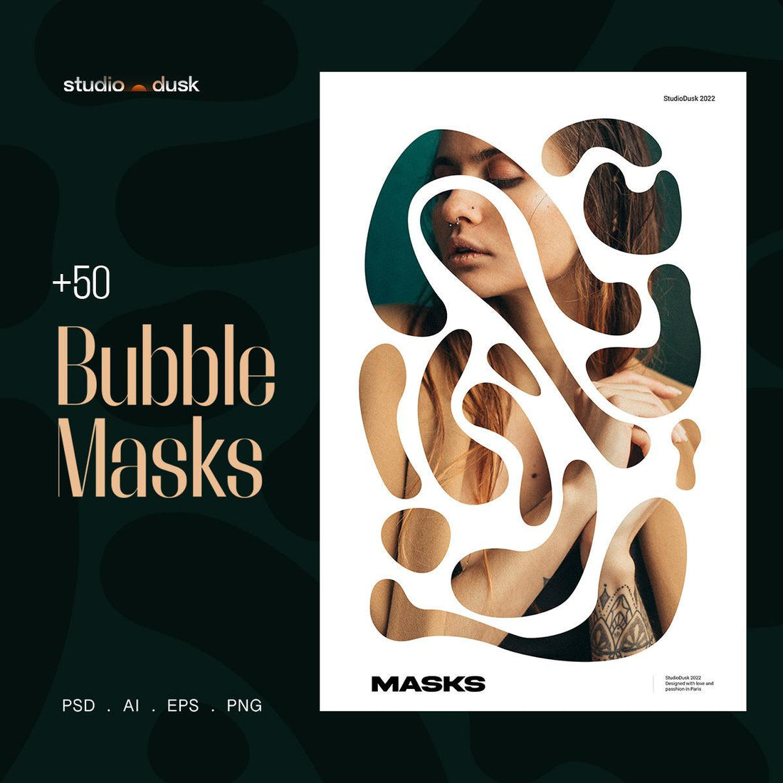 50 Bubble Masks and Frames by Studio Dusk