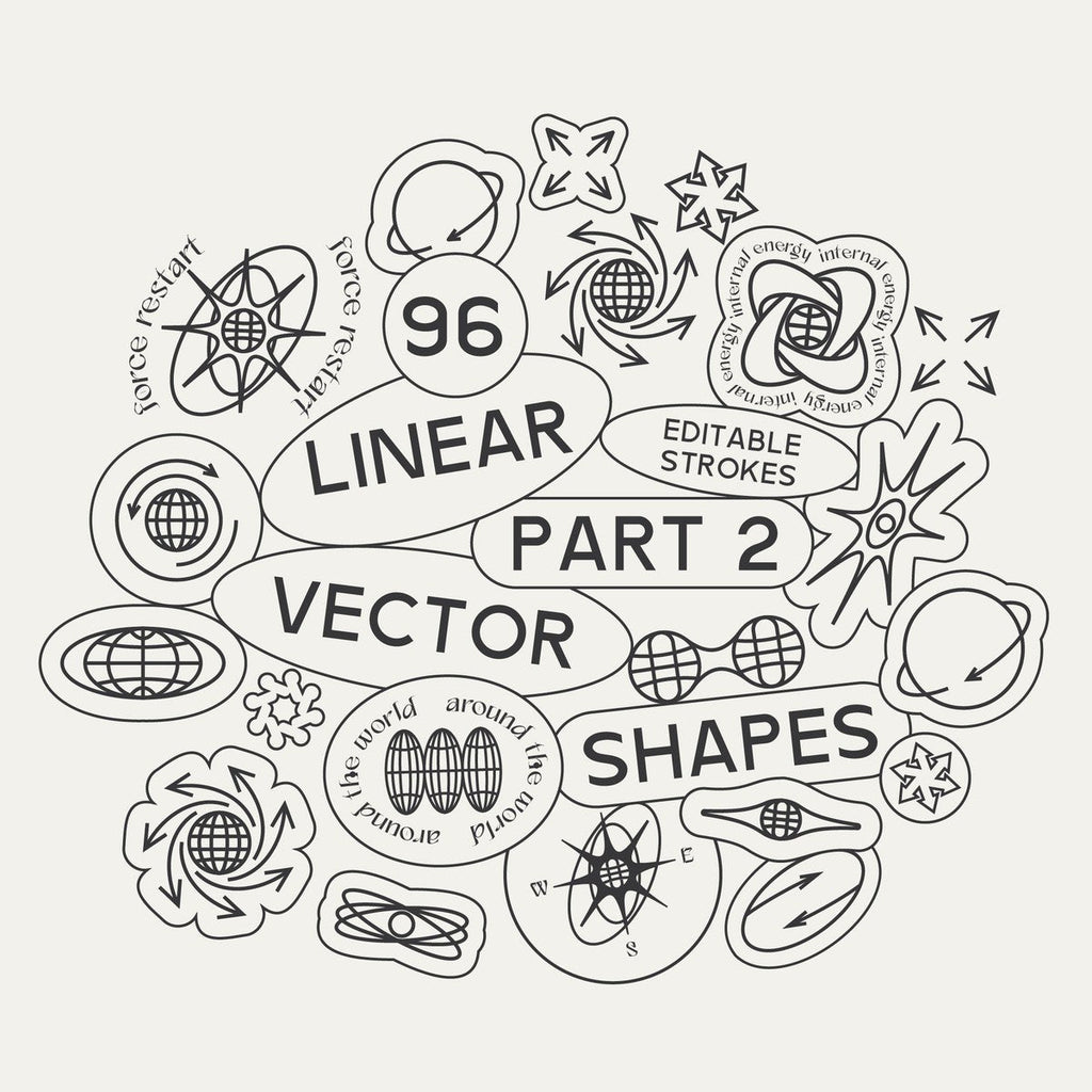 96 Linear Vector Shapes - Part 2 by Vanzyst