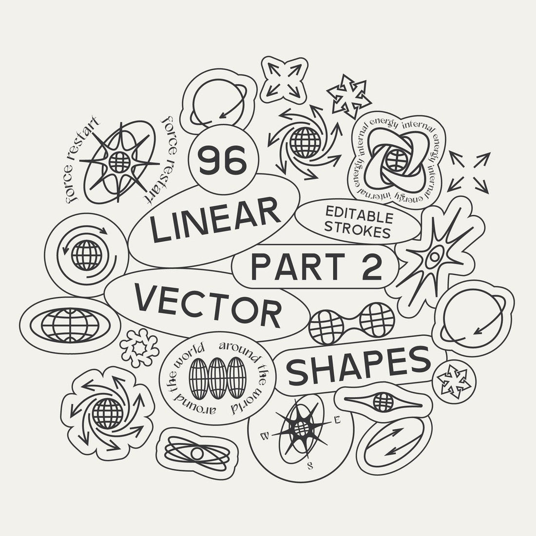 96 Linear Vector Shapes - Part 2 by Vanzyst