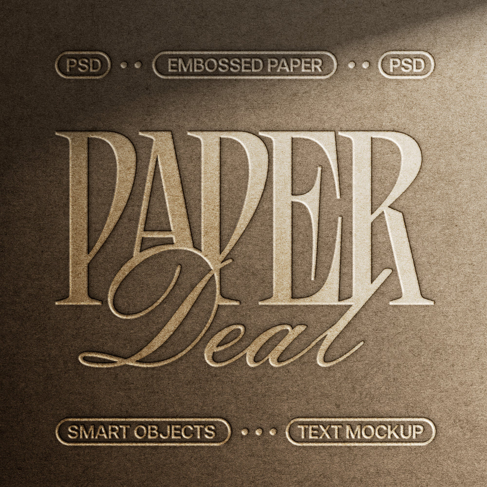 Paper Emboss Text & Logo Mockup by Pixelbuddha