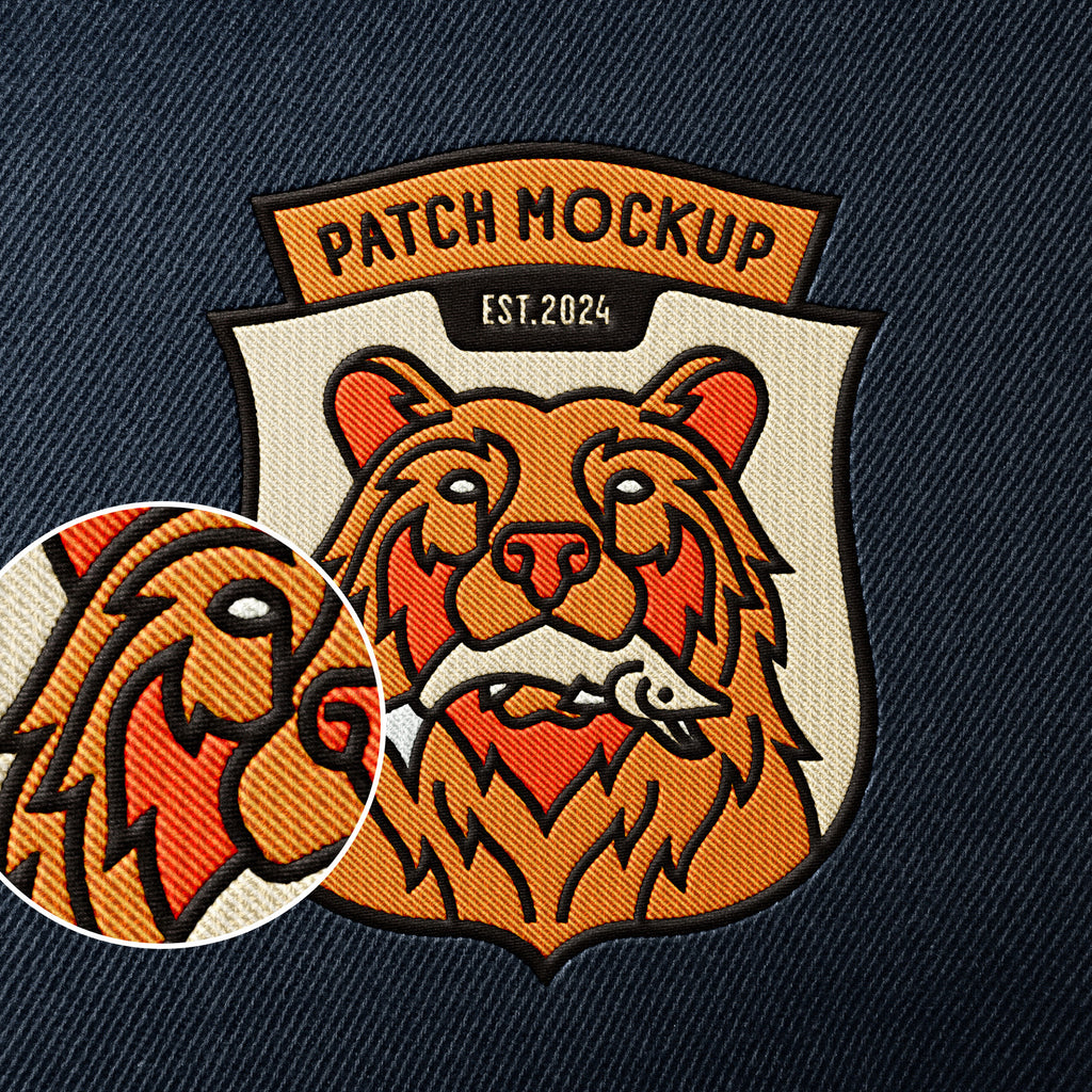 Patch Embroidery Logo Mockup by Pixelbuddha