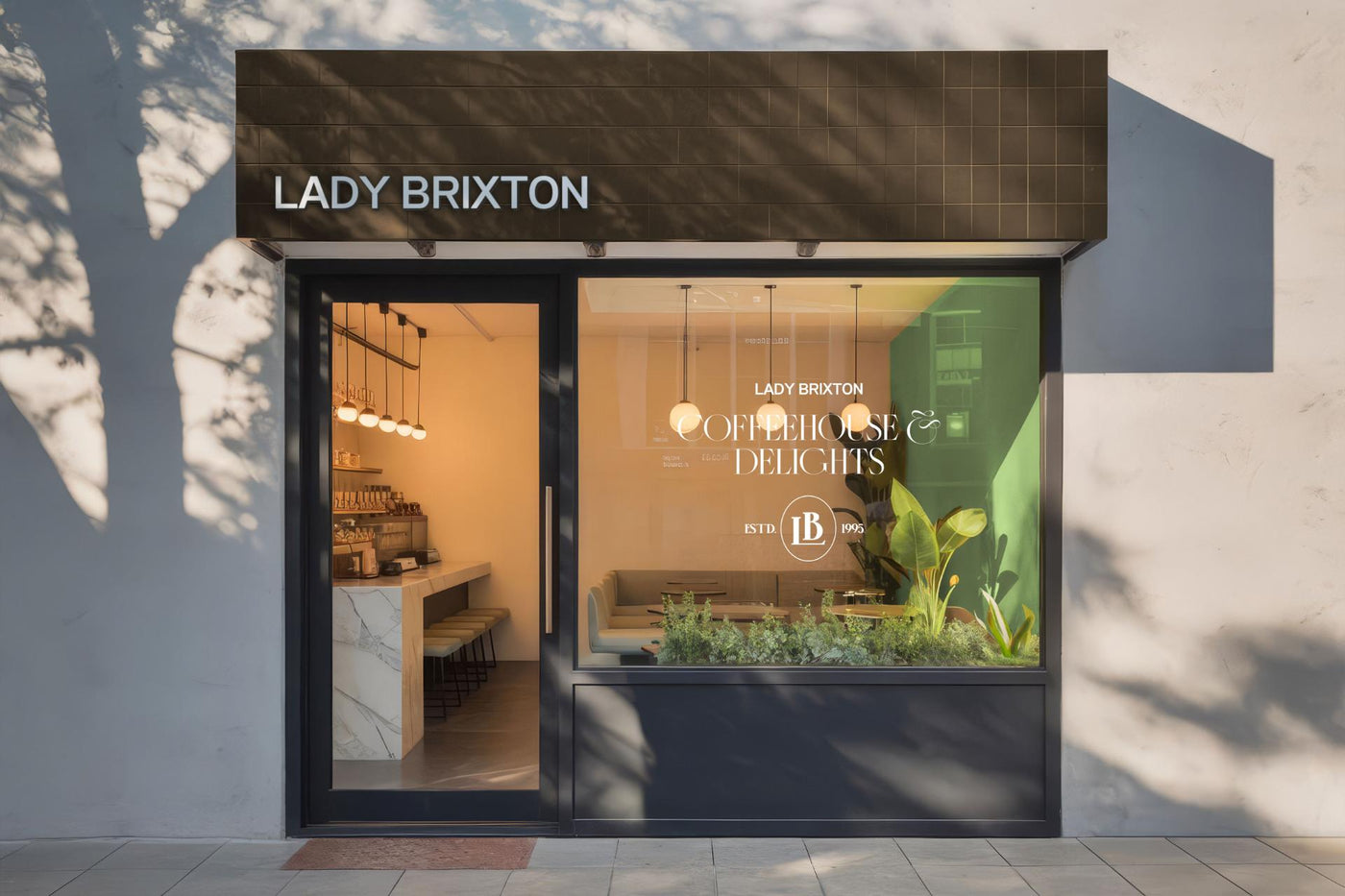 Storefront Sign Mockup by Cruzada Supply