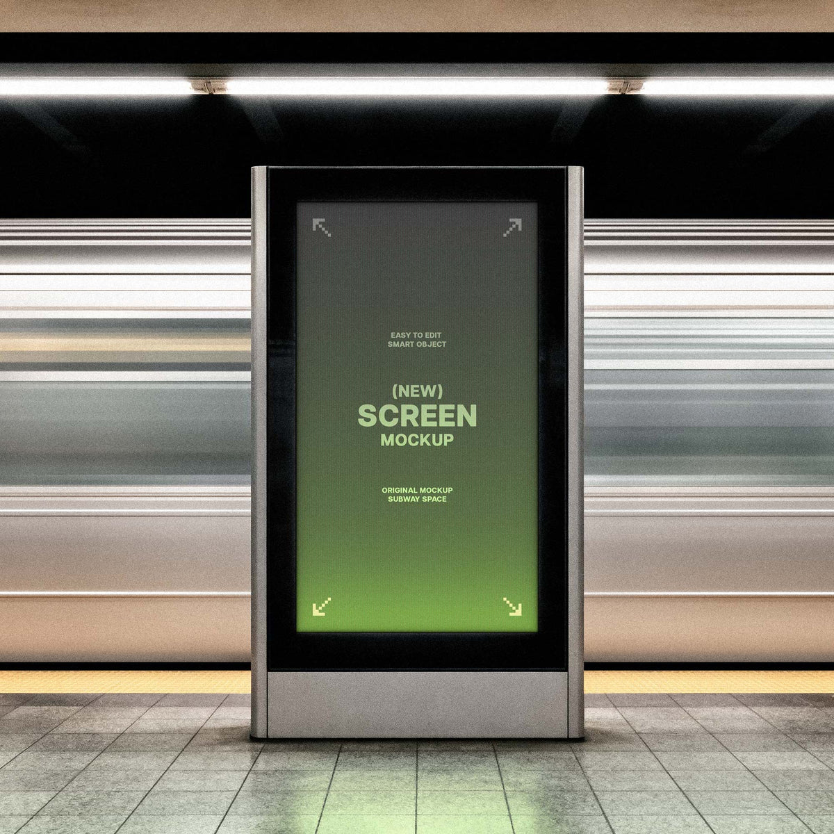 Subway Digital Signage Screen Mockup by Pixelbuddha