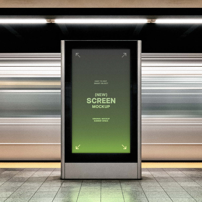 Subway Digital Signage Screen Mockup by Pixelbuddha