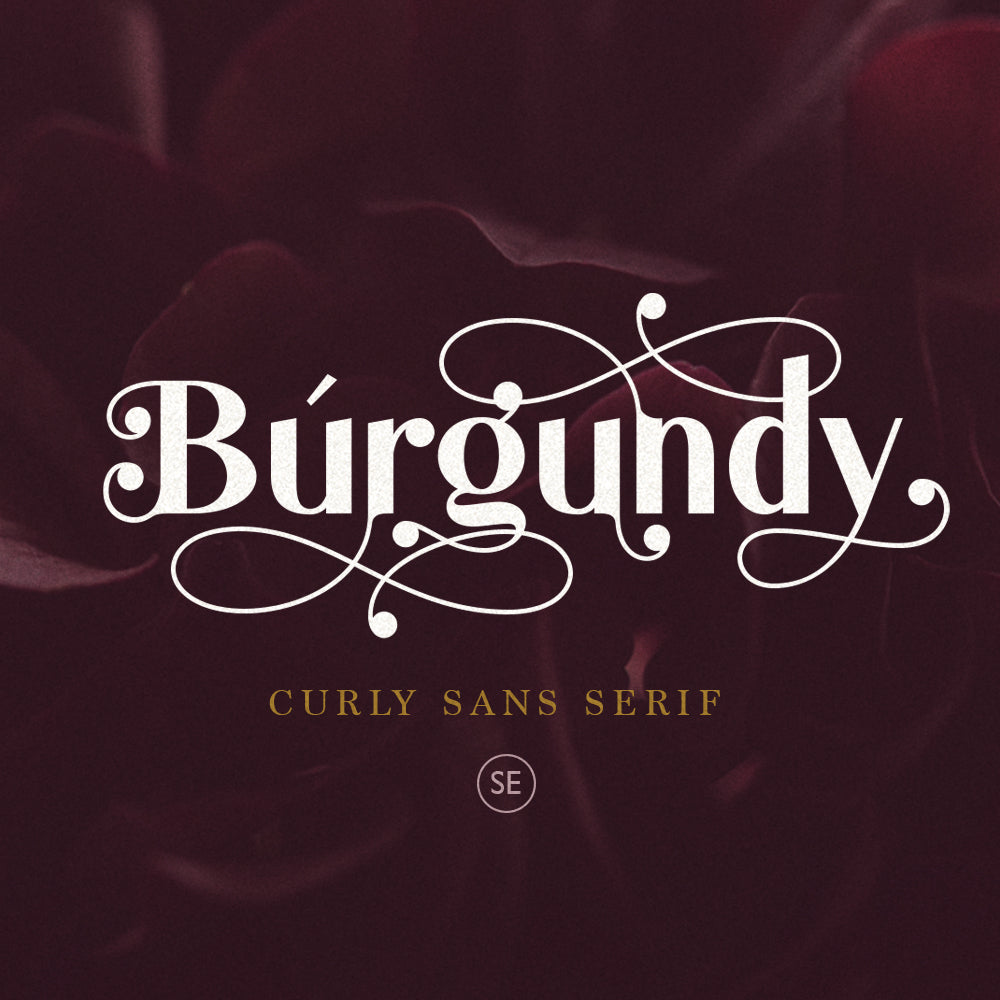 Burgundy - Curly Sans Serif by Sarid Ezra
