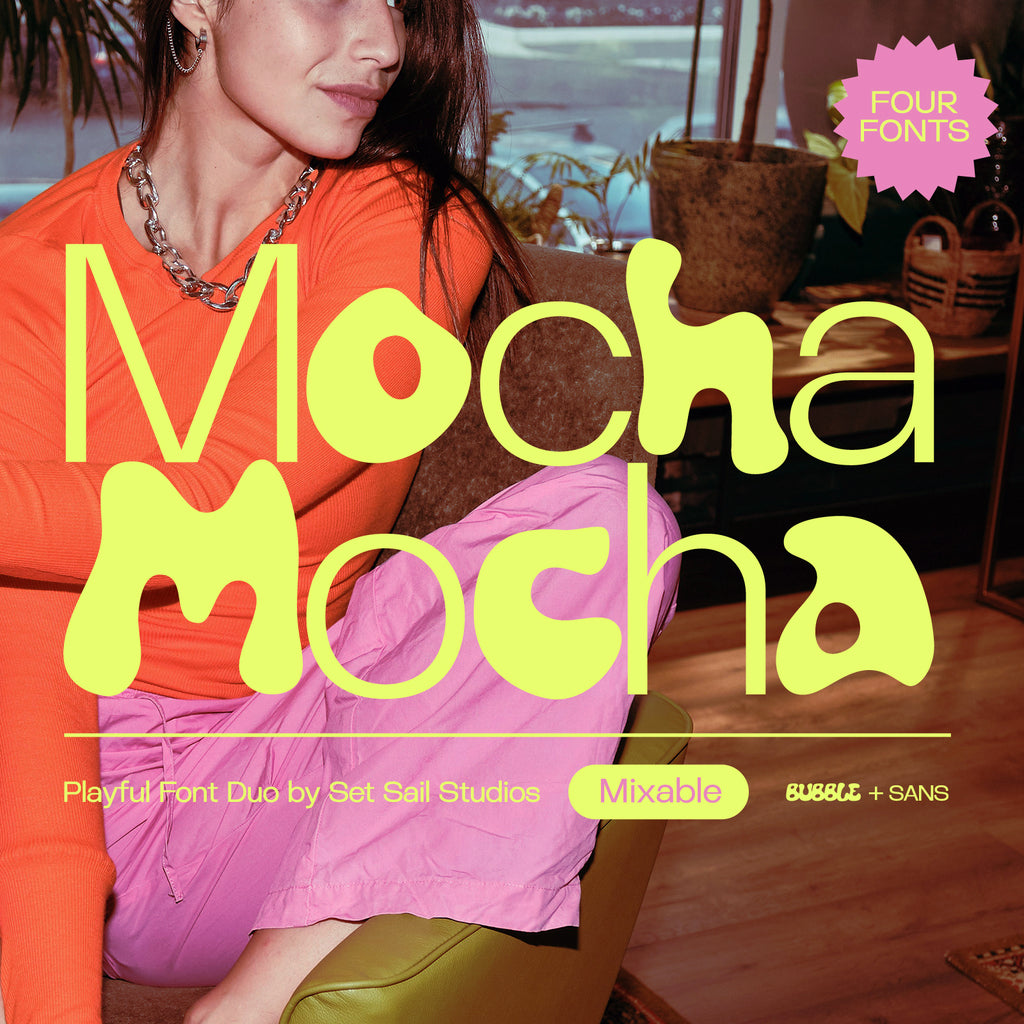 Mocha Bubble + Sans Font Duo by Set Sail Studios
