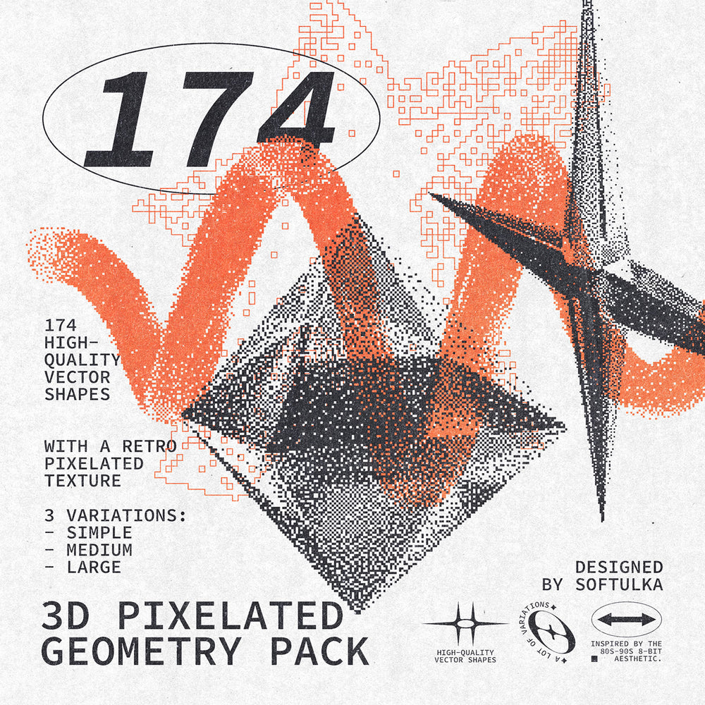 3D Pixelated Geometry Pack by Softulka