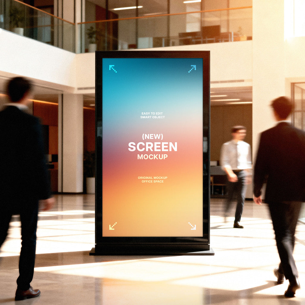 Vertical Office Digital Signage Mockup by Pixelbuddha