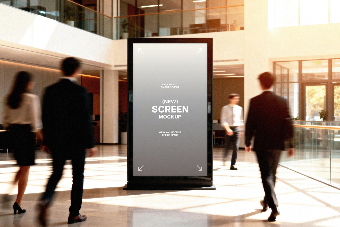 Vertical Office Digital Signage Mockup by Pixelbuddha