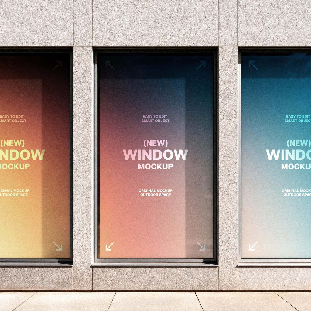 Vertical Storefront Windows Mockup by Pixelbuddha