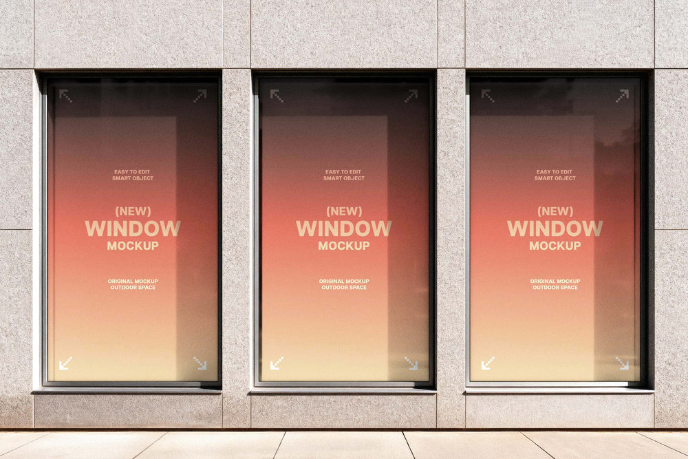 Vertical Storefront Windows Mockup by Pixelbuddha