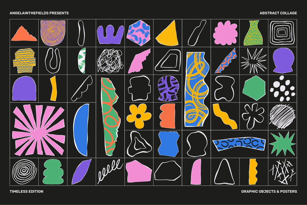 Abstract Collage Vector Clipart Set by angelainthefields