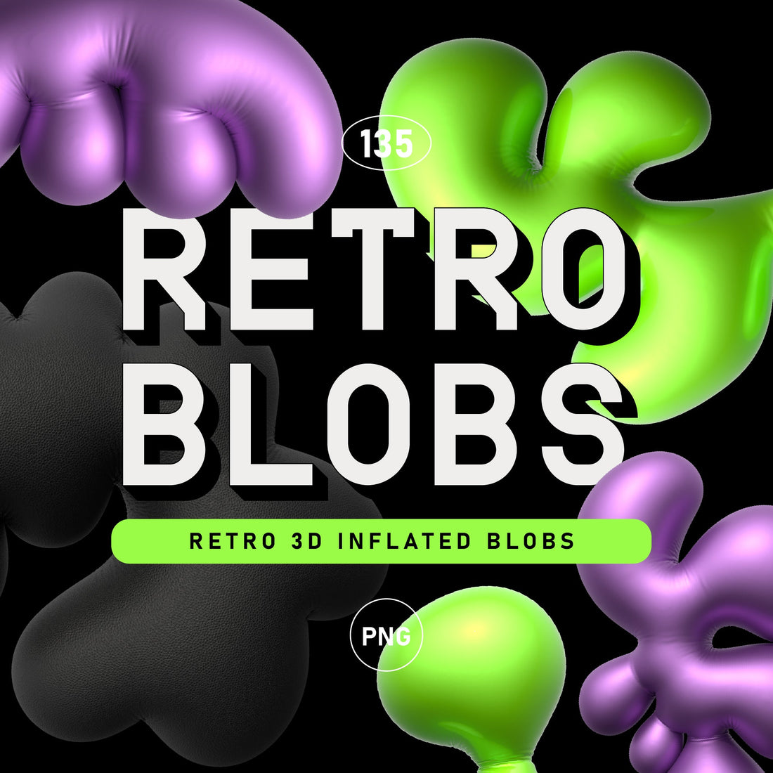 Abstract Retro Blobs Elements by angelainthefields
