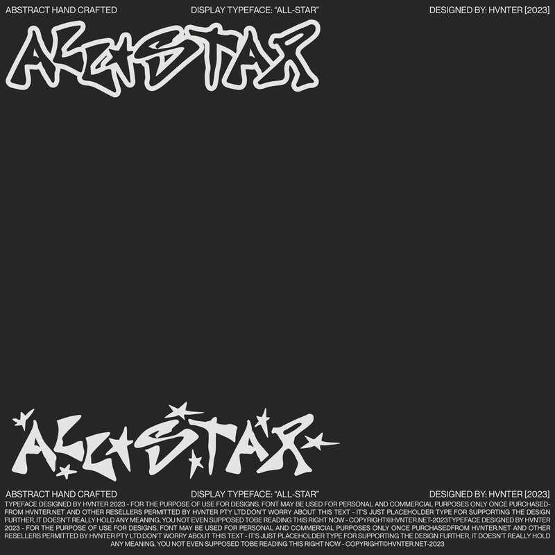 All-Star Display Typeface by HVNTER