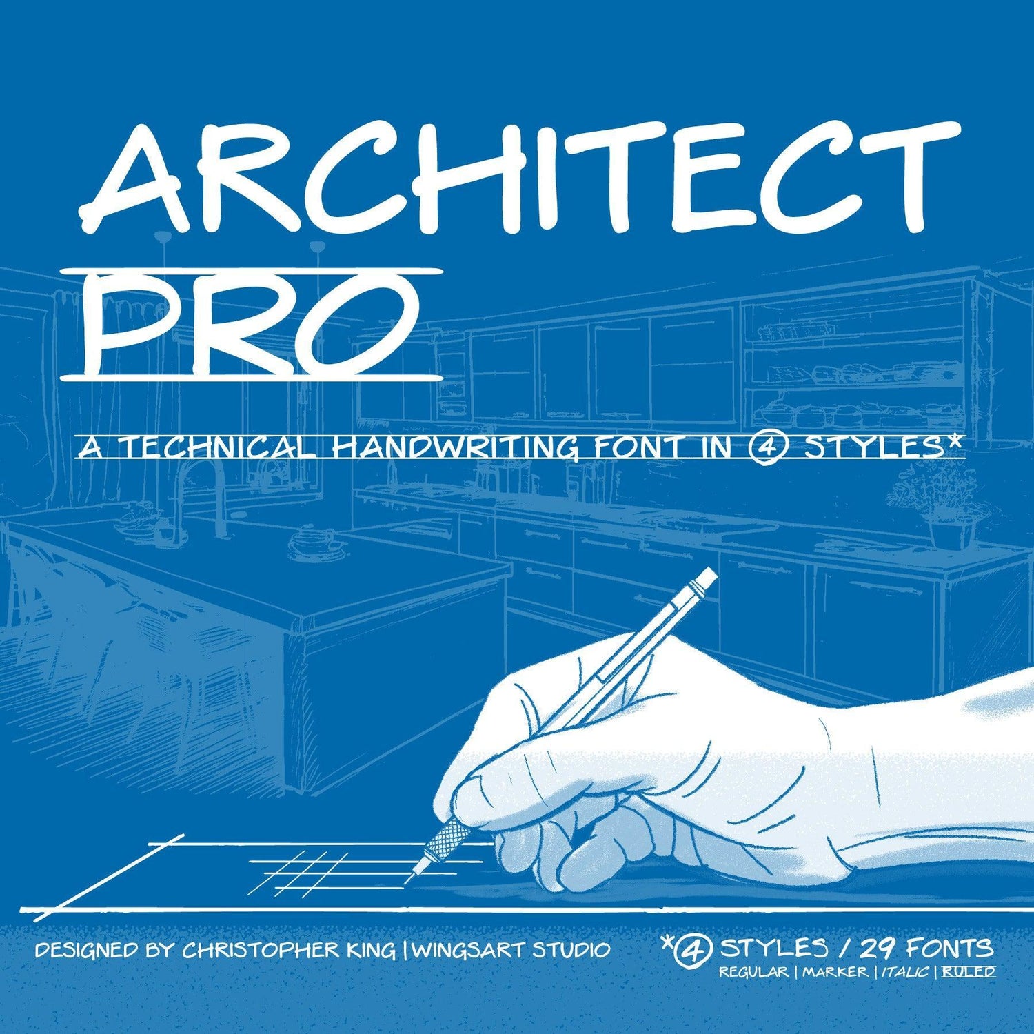 Architect Pro: Handwriting Font by Wingsart Studio
