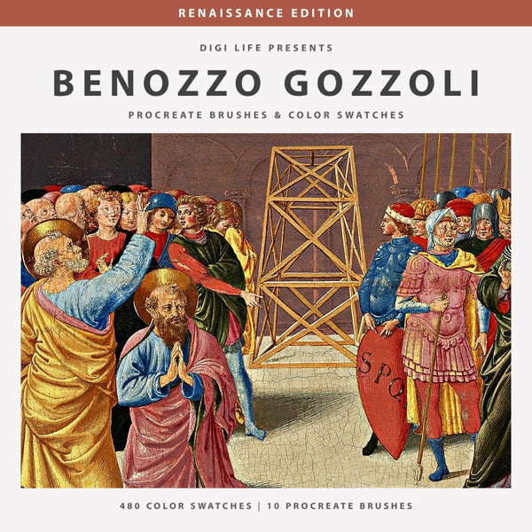 Benozzo Gozzoli Procreate Brushes & Color Palettes by Digi Life