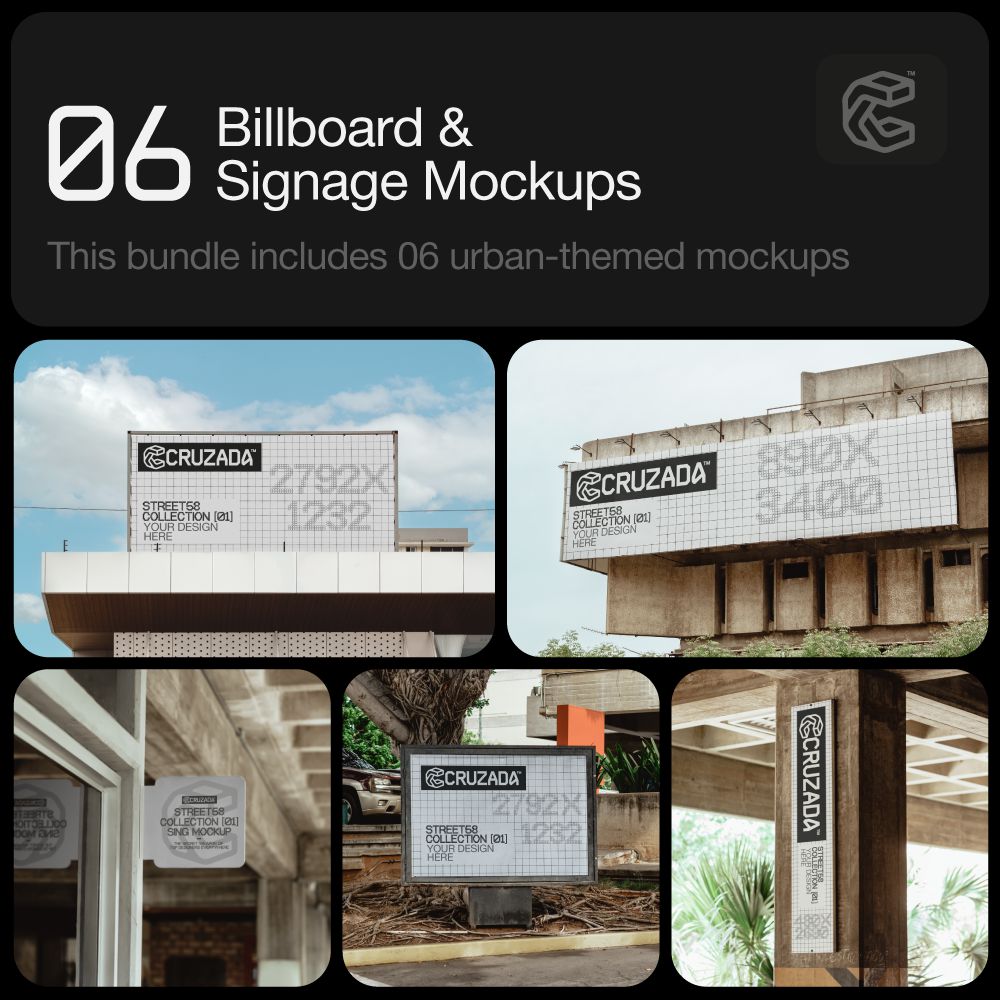 Billboard & Signage Mockups Street58 by Cruzada Supply