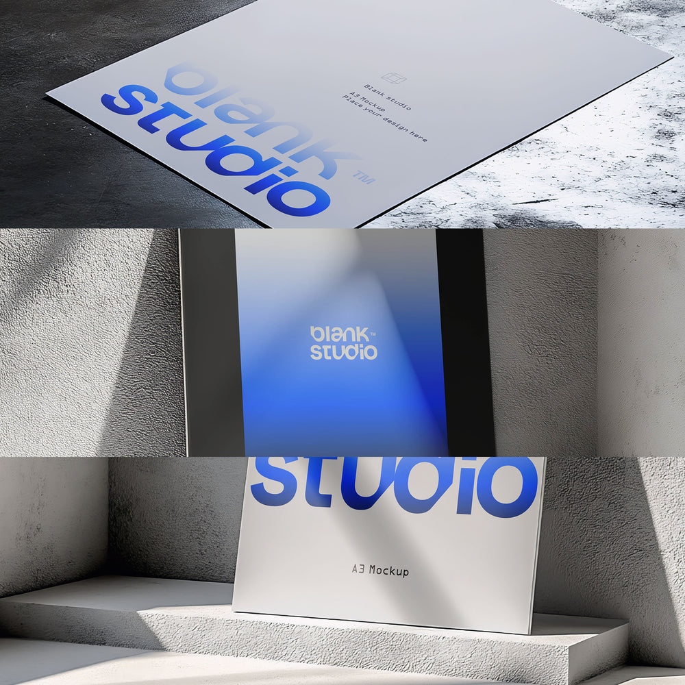 Bundle [9] DIN paper mockup by Blank Studio