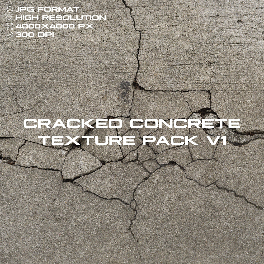Cracked Concrete Texture Pack V1 by GFX DATABASE
