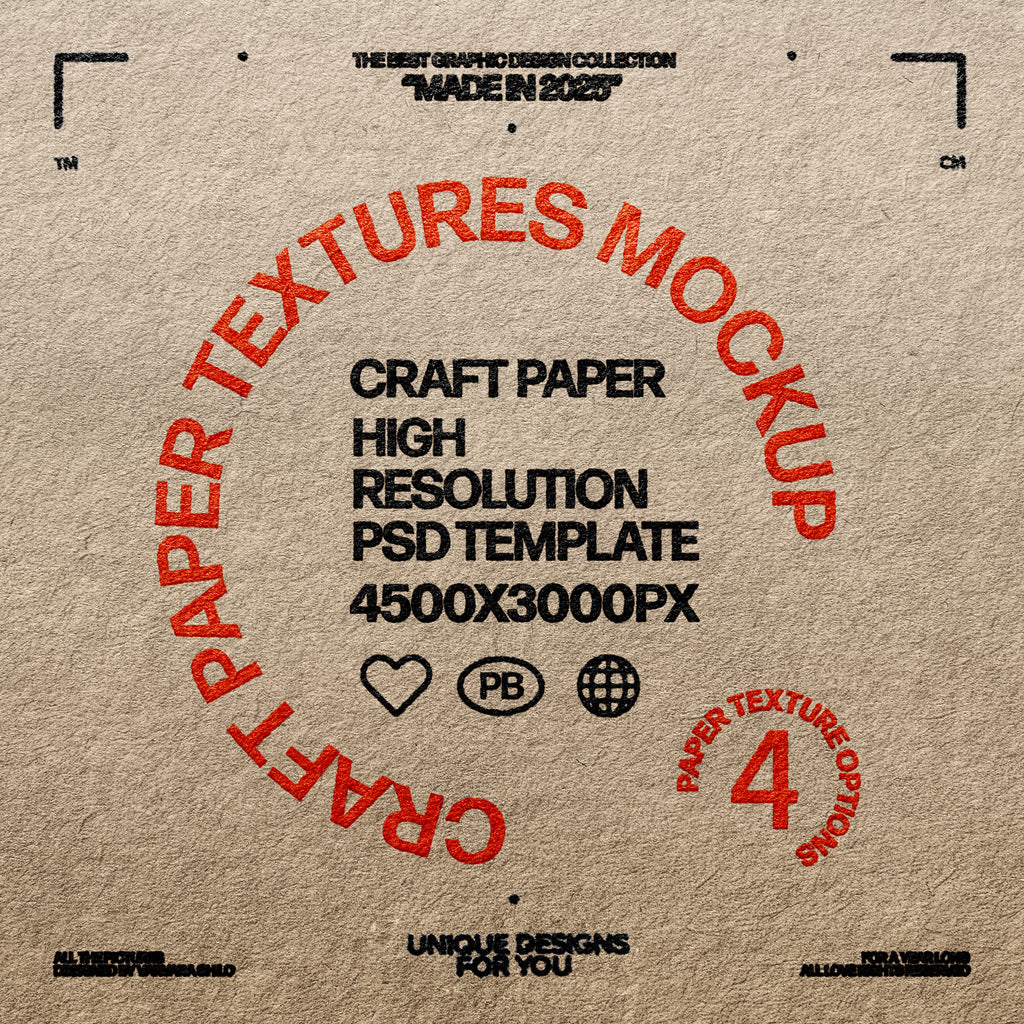 Craft Paper Textures Mockup by Pixelbuddha