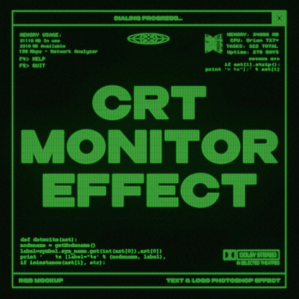 CRT Monitor Text & Logo Effect by Pixelbuddha