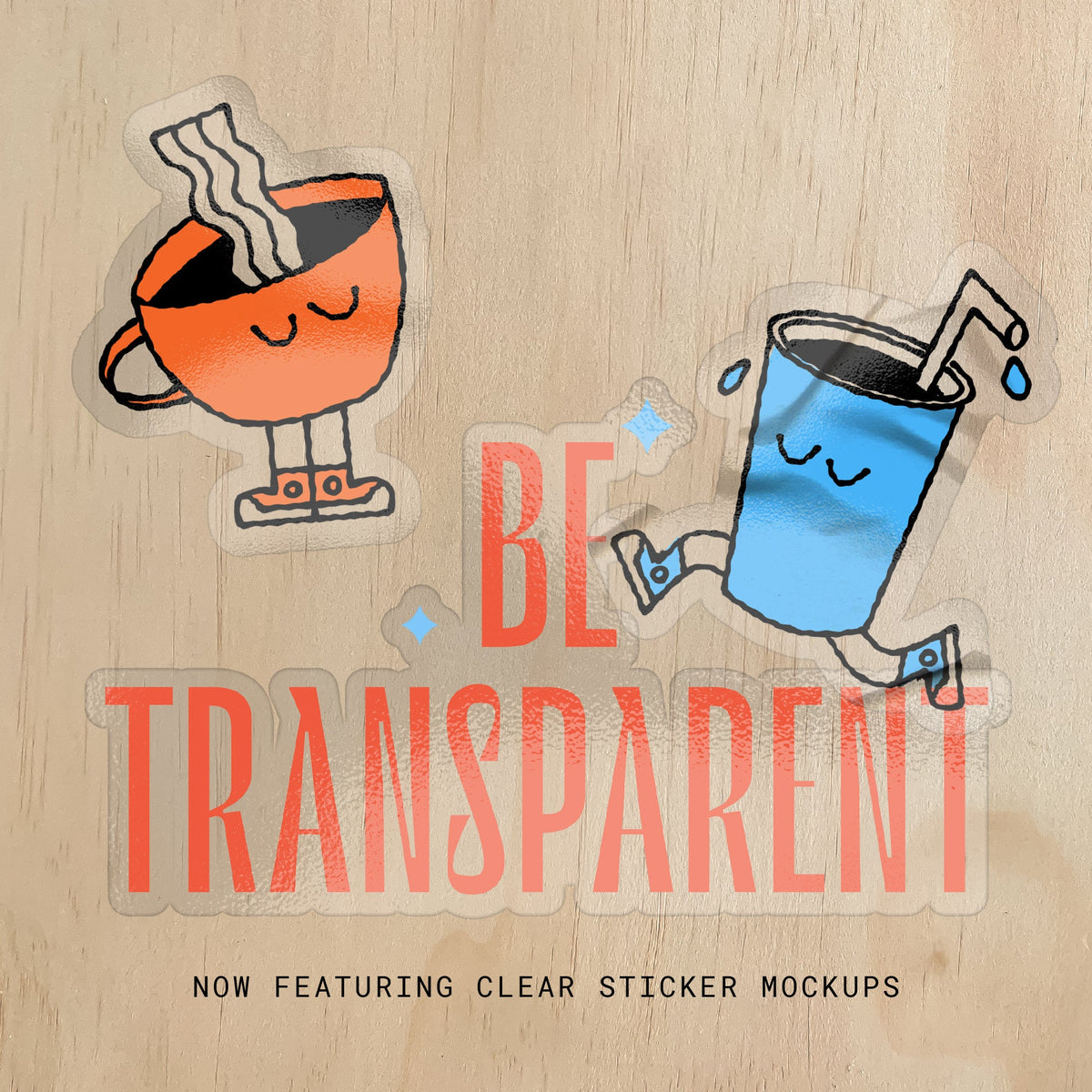 Custom Shape Sticker Mockup by mockstar