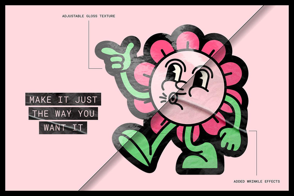 Custom Shape Sticker Mockup by mockstar