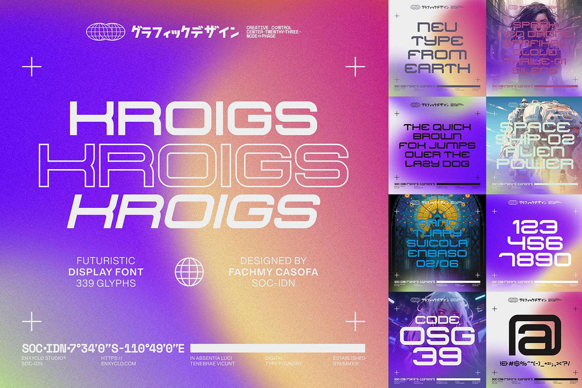 Cyberpunk Futuristic Font Bundle by Enxyclo Studio