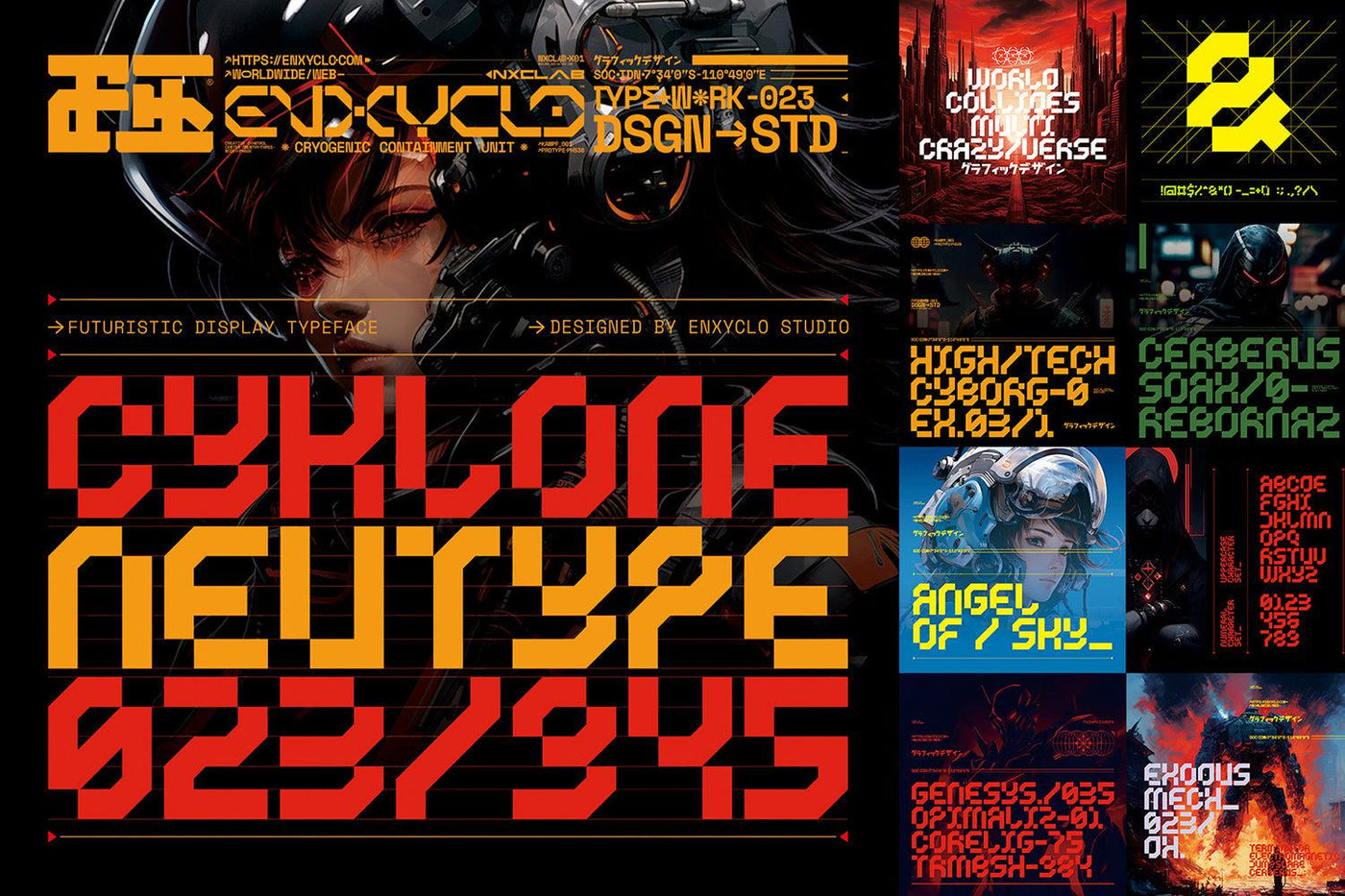 Cyberpunk Futuristic Font Bundle by Enxyclo Studio