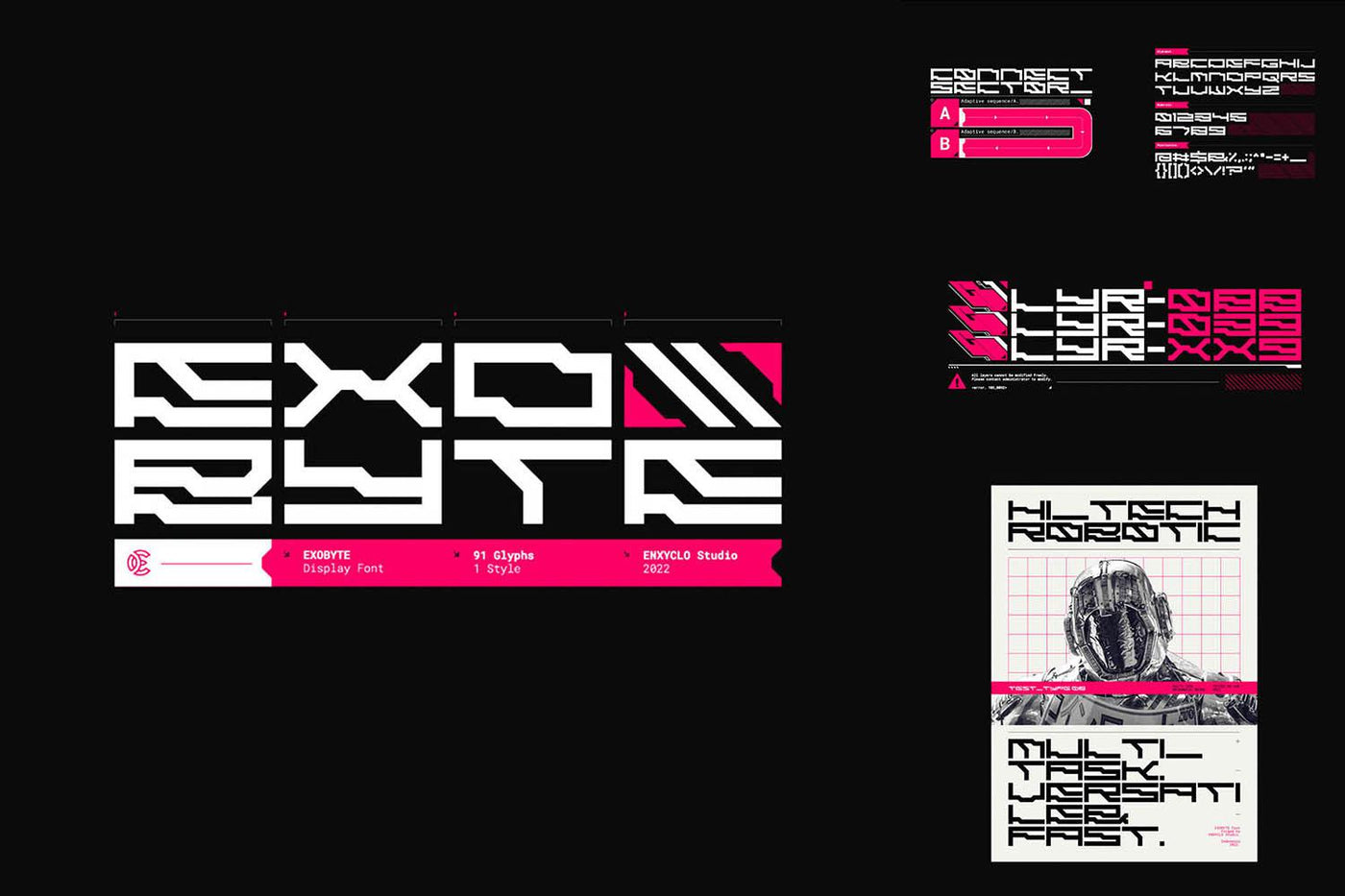 Cyberpunk Futuristic Font Bundle by Enxyclo Studio