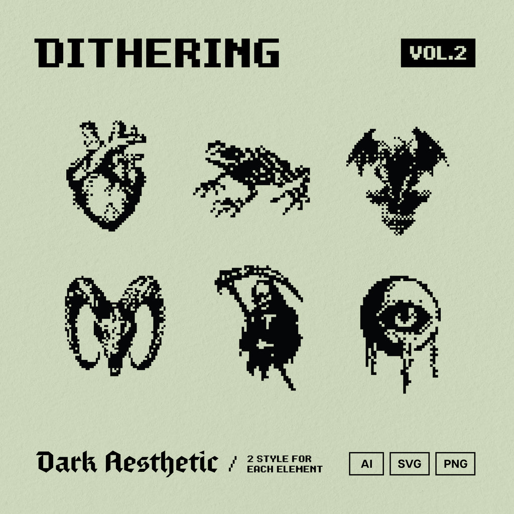 Dark Dithering Graphic Pack Vol.2 by Pixelbuddha