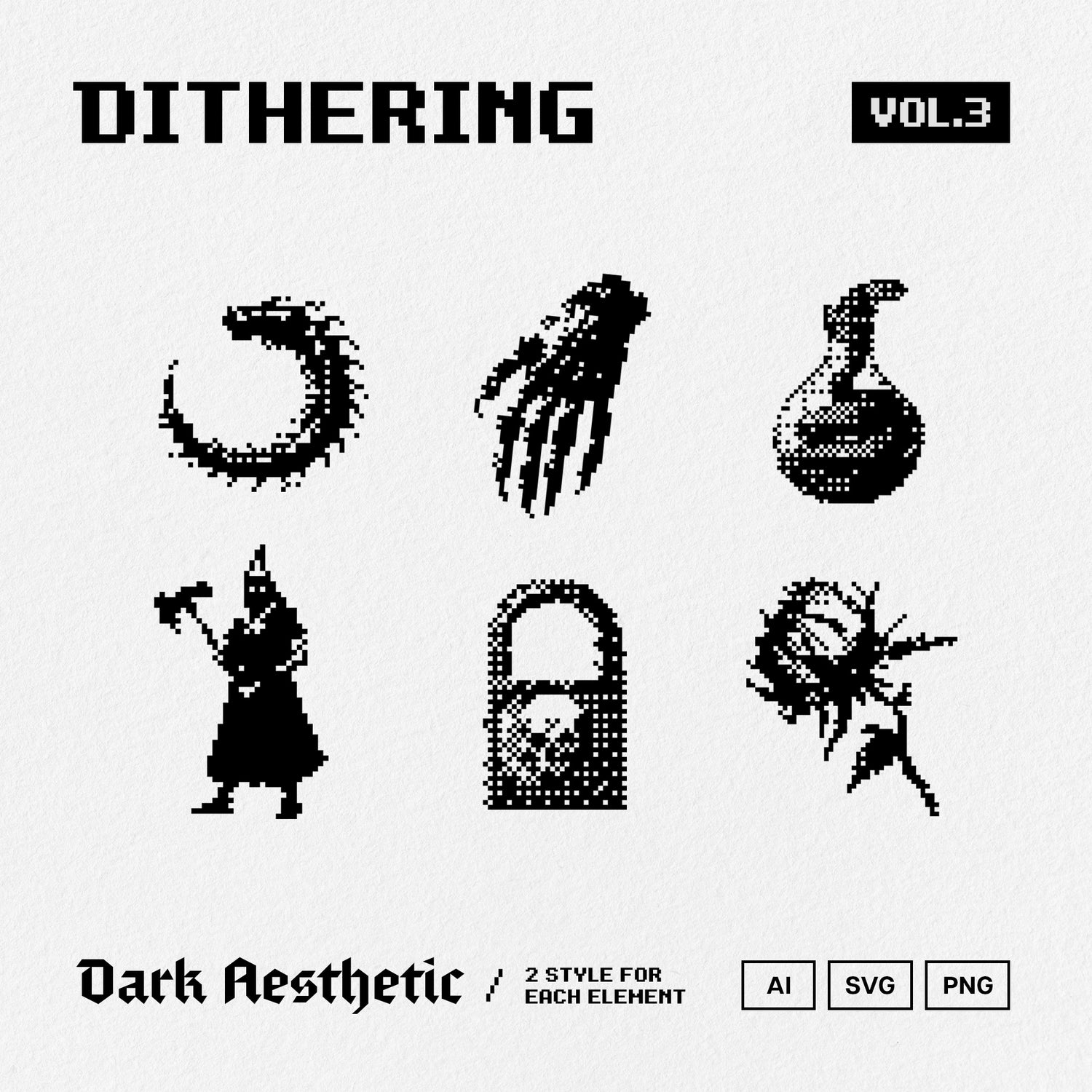 Dark Dithering Graphic Pack Vol.3 by Pixelbuddha