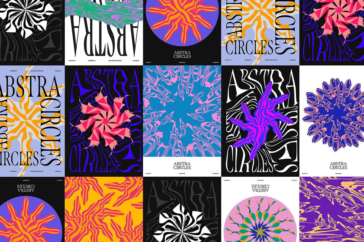 Distorted Abstract Circles & Shapes by Designessense