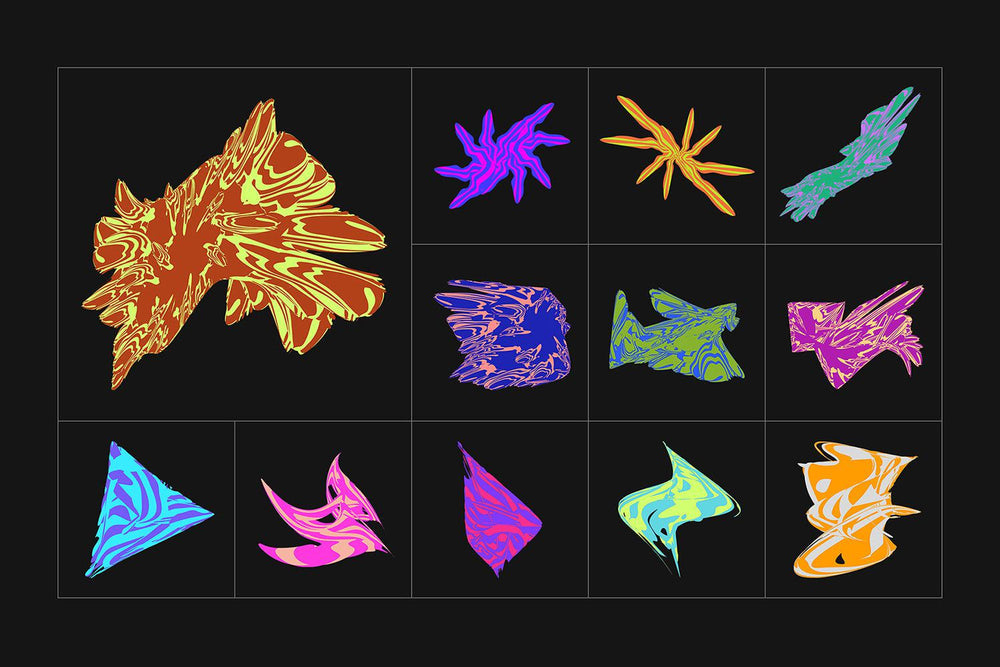 Distorted Abstract Circles & Shapes by Designessense